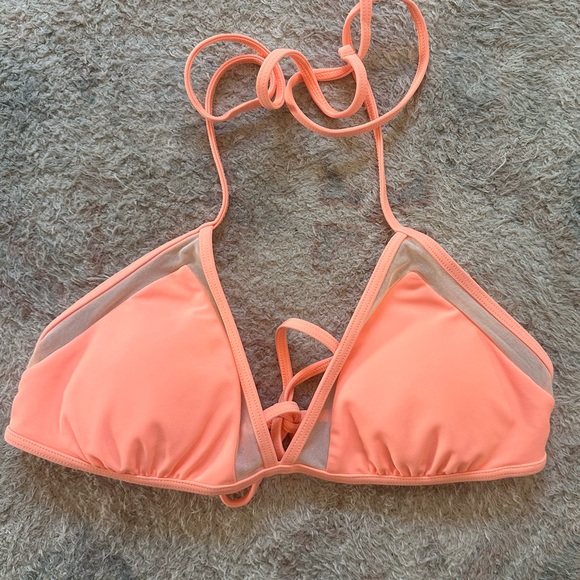 aerie | Swim | Aerie Triangle Coral Bikini Top | Poshmark